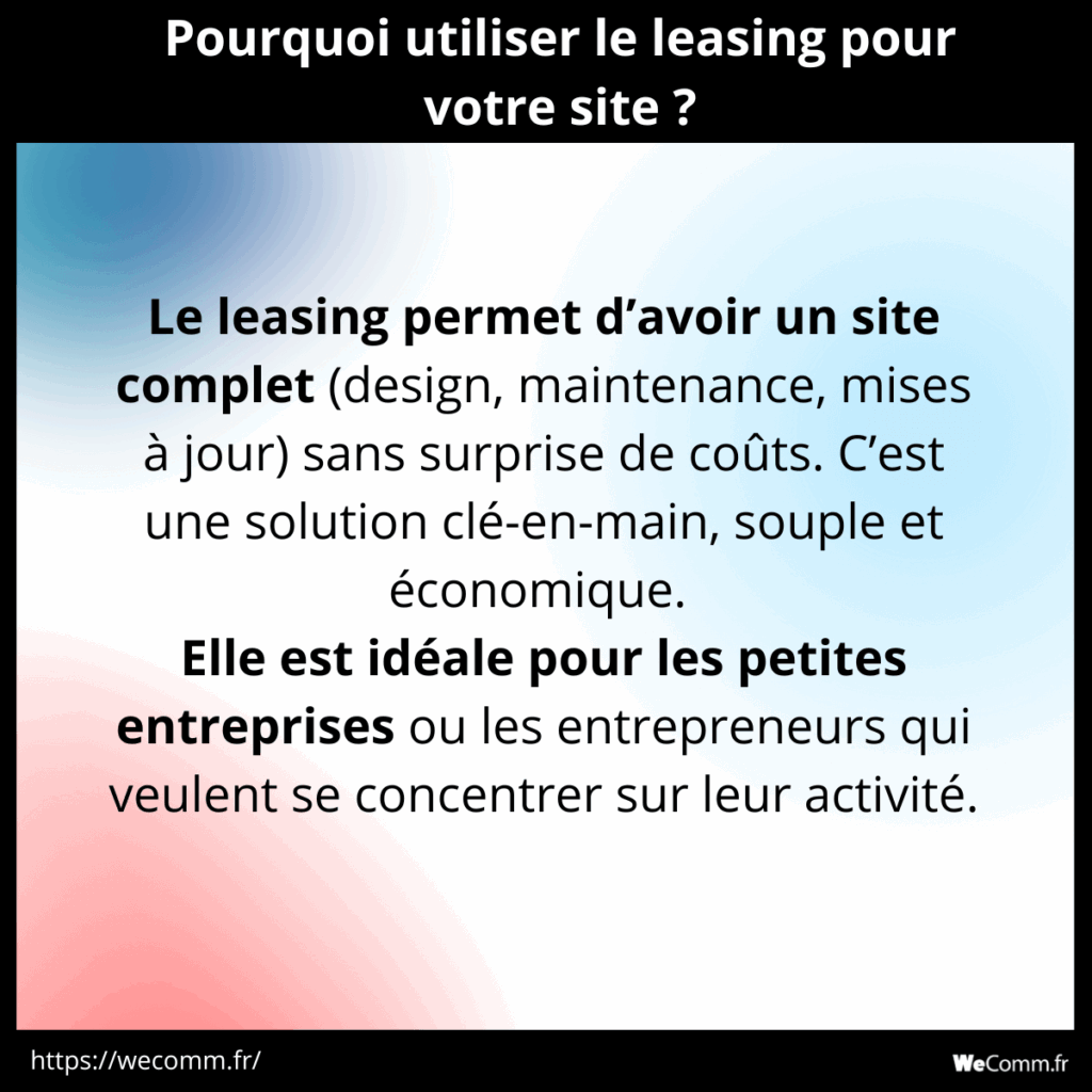 Leasing Site Web : Définition, Fonctionnement & Avantages